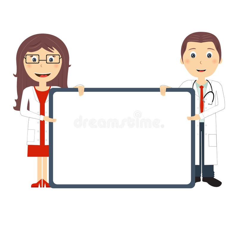 Doctor with blank poster stock vector. Illustration of healthcare ...