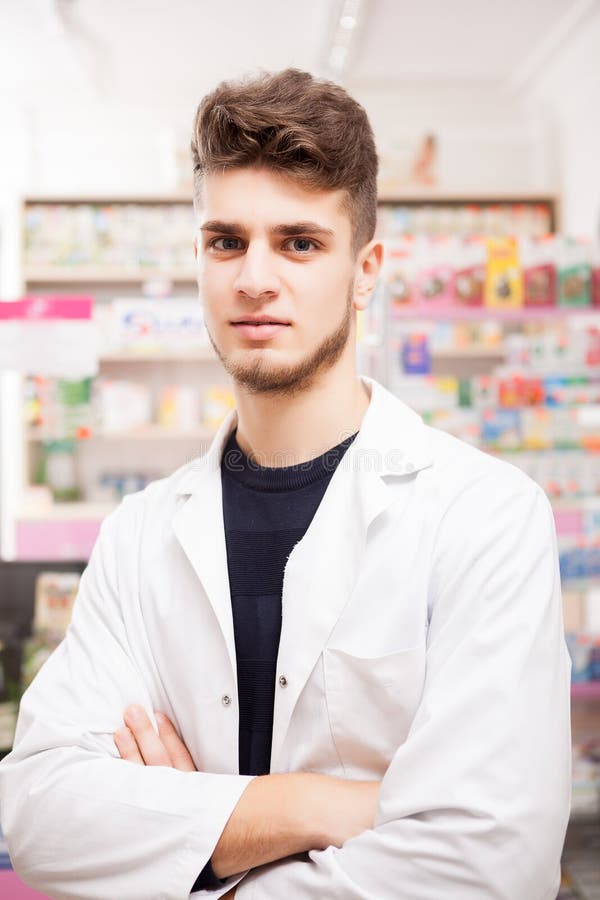 Doctor in Front of His Desk at Work Stock Image - Image of pharmacy ...