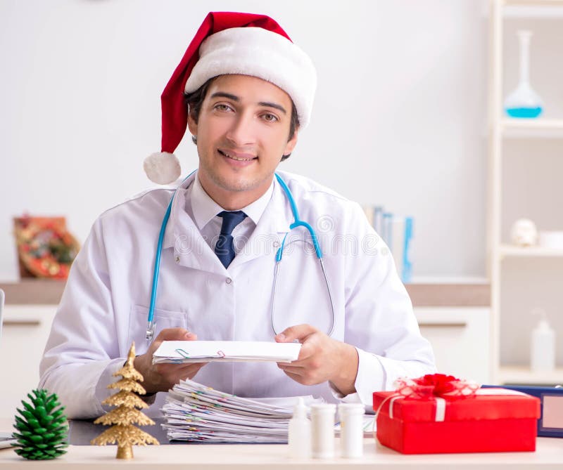 Doctor with Gift Box in the Hospital Stock Image - Image of medic ...