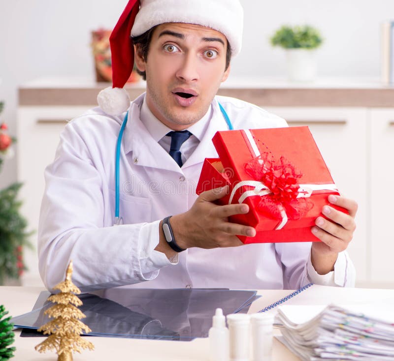 Doctor with Gift Box in the Hospital Stock Image - Image of medicine ...