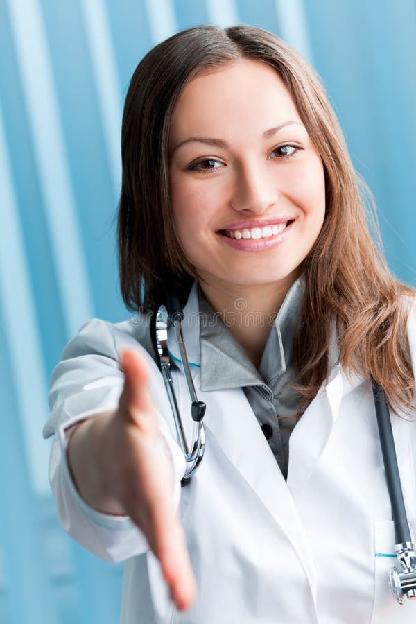 Doctor Giving Smiling Man Checkup Stock Image - Image of checking ...