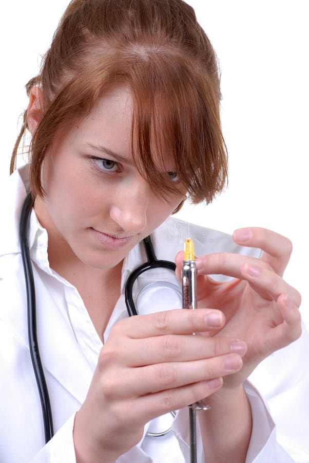 Doctor Giving an Injection stock image. Image of woman - 1926243