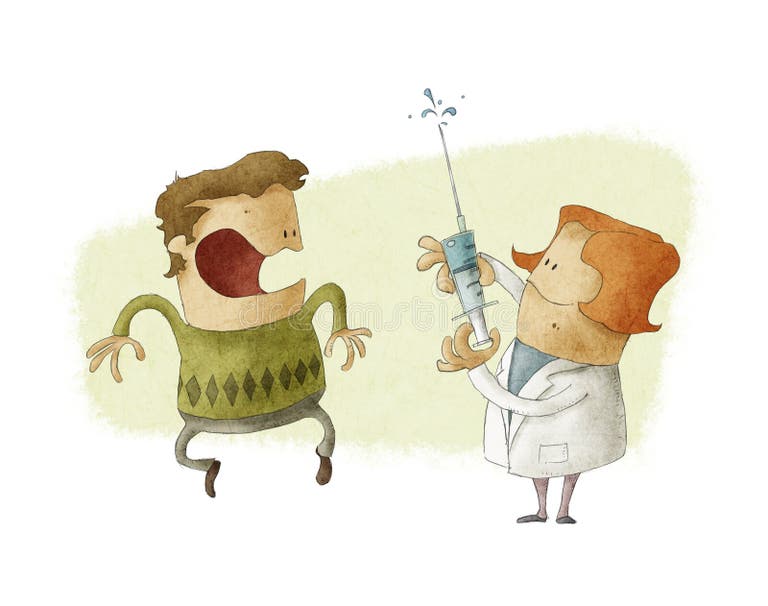 Doctor giving an injection stock illustration. Illustration of vaccine ...