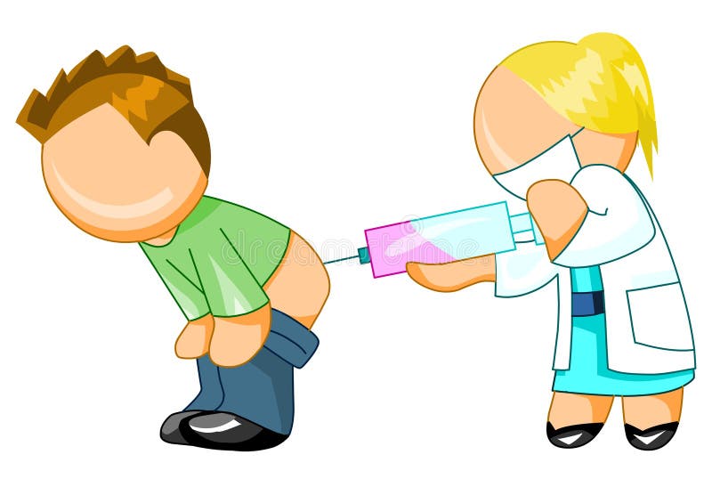 Doctor Giving an Injection To Man Stock Illustration - Illustration of ...