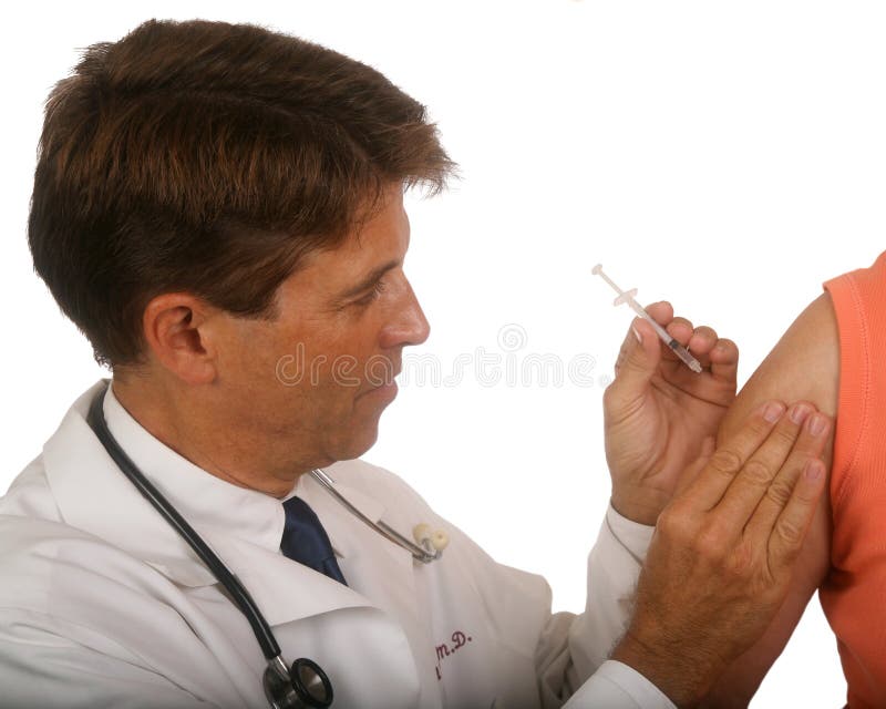 Doctor Giving Shot stock photo. Image of nose, woman, pleasant - 2821794