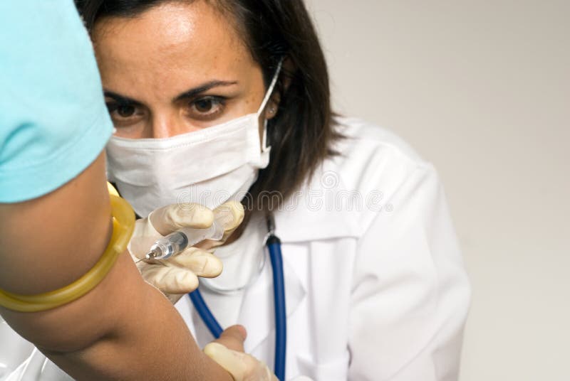 Doctor Giving a Shot-horizontal Stock Image - Image of indoor ...