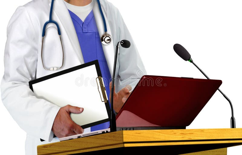 Doctor Giving a Talk on Stage Stock Photo - Image of speech, medicine ...