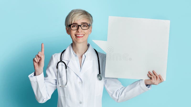 Doctor Got an Idea and Holds Abstract Place for Words Stock Photo ...