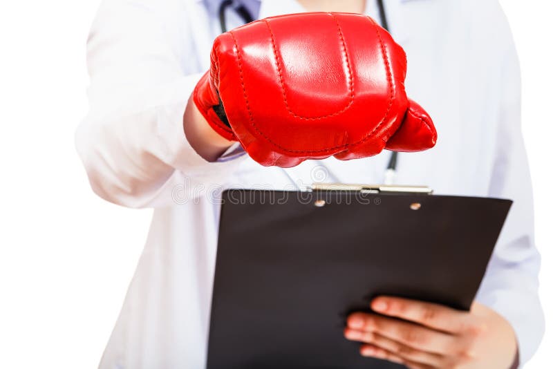 Doctor Hand in Boxing Glove Isolated Stock Image - Image of finance ...