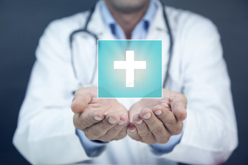 Doctor hand cross sign stock image. Image of symbol - 219362985