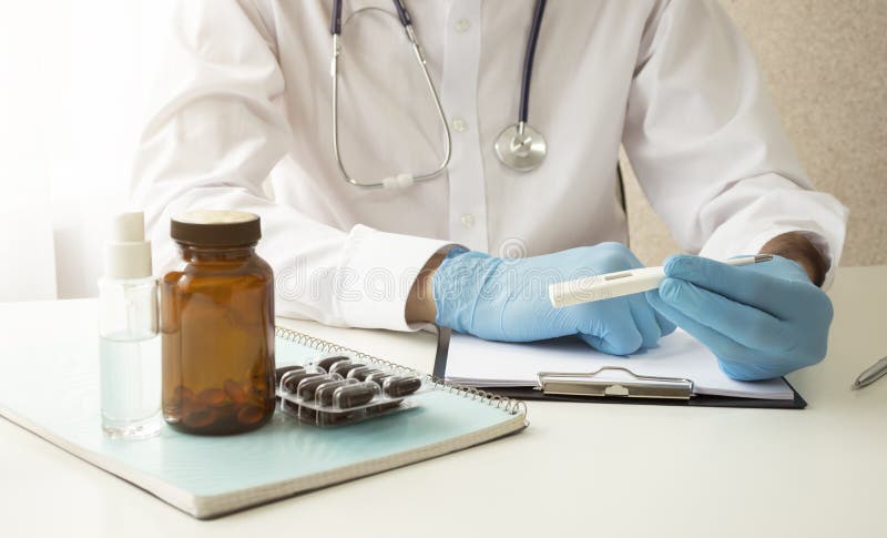 Temperature Thermometer. Medicine Concept Stock Image - Image of care ...