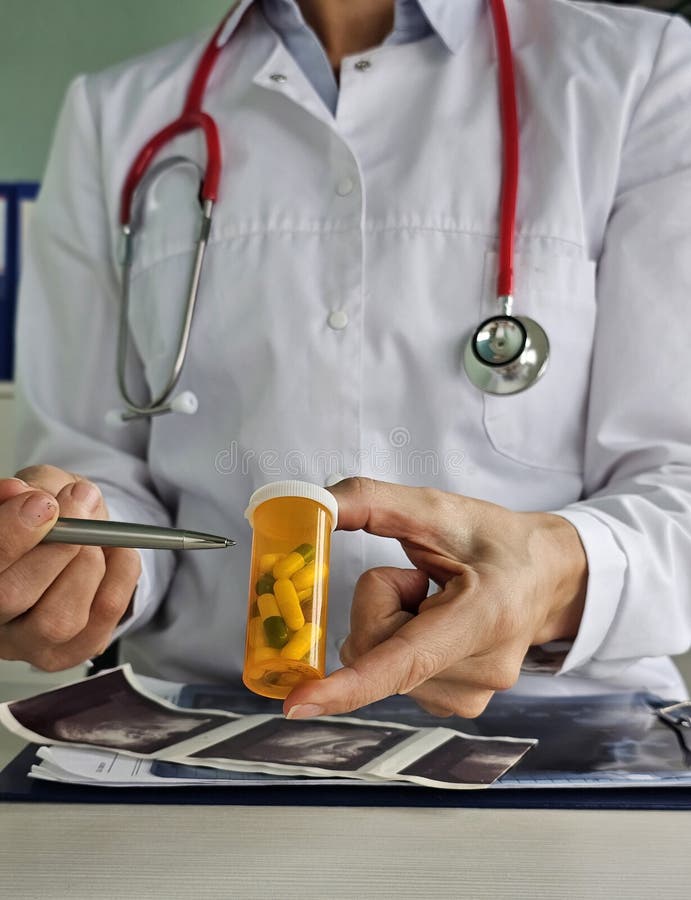 Doctor Hand Holds Different Pills in Pack Vertical Stock Image - Image ...