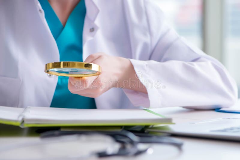 Doctor Hand with Magnifying Glass Stock Image - Image of medical ...