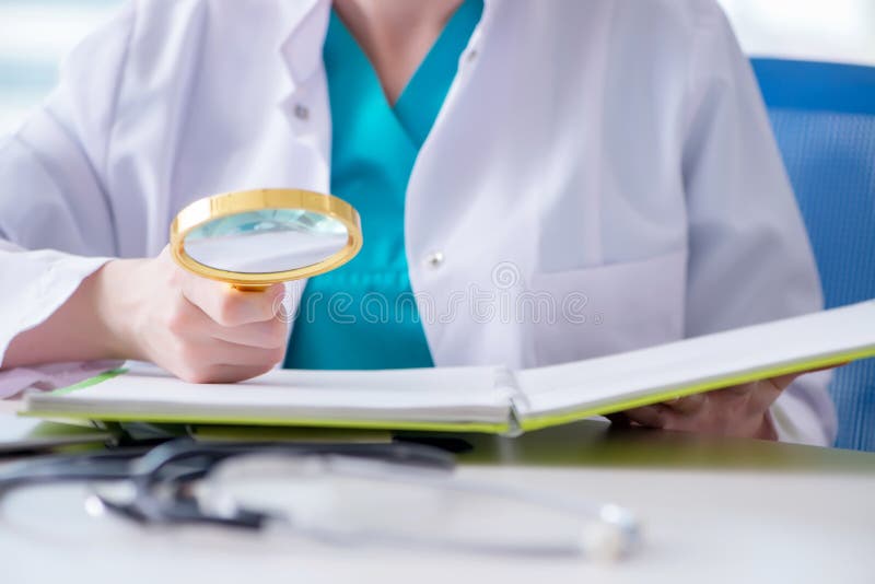 The Doctor Hand with Magnifying Glass Stock Image - Image of access ...
