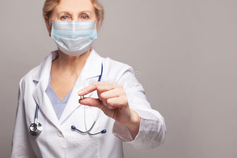Doctor Hand Showing One Capsule Closeup Stock Photo - Image of medic ...
