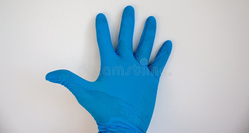 Doctor Hand in Sterile Blue Gloves. White Background Stock Image ...