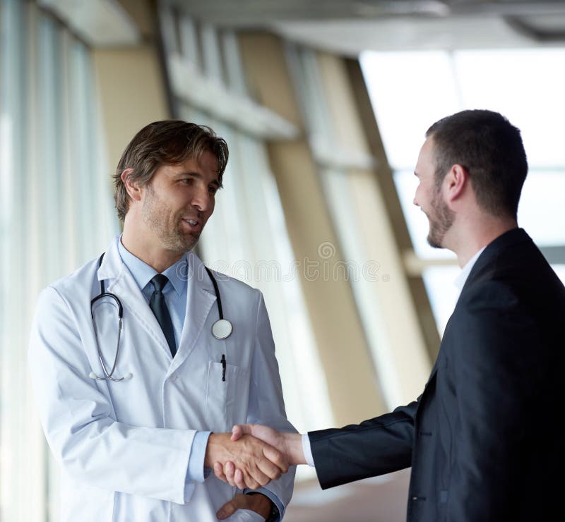 Doctor Handshake with a Patient Stock Photo - Image of doctors, male ...