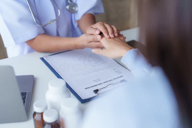 Doctor Having Conversation with Patient while Discussing Explaining ...