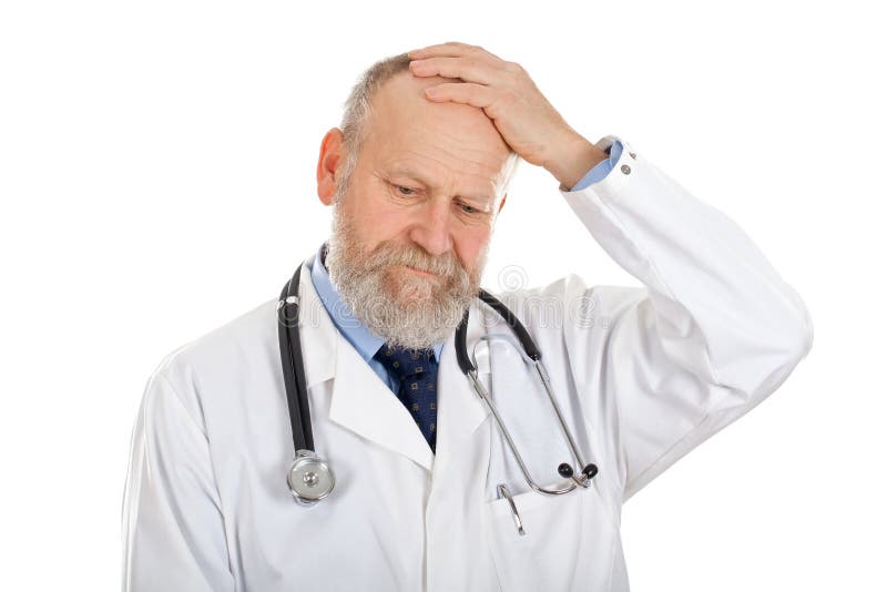 Doctor having a headache stock image. Image of mature - 84162411