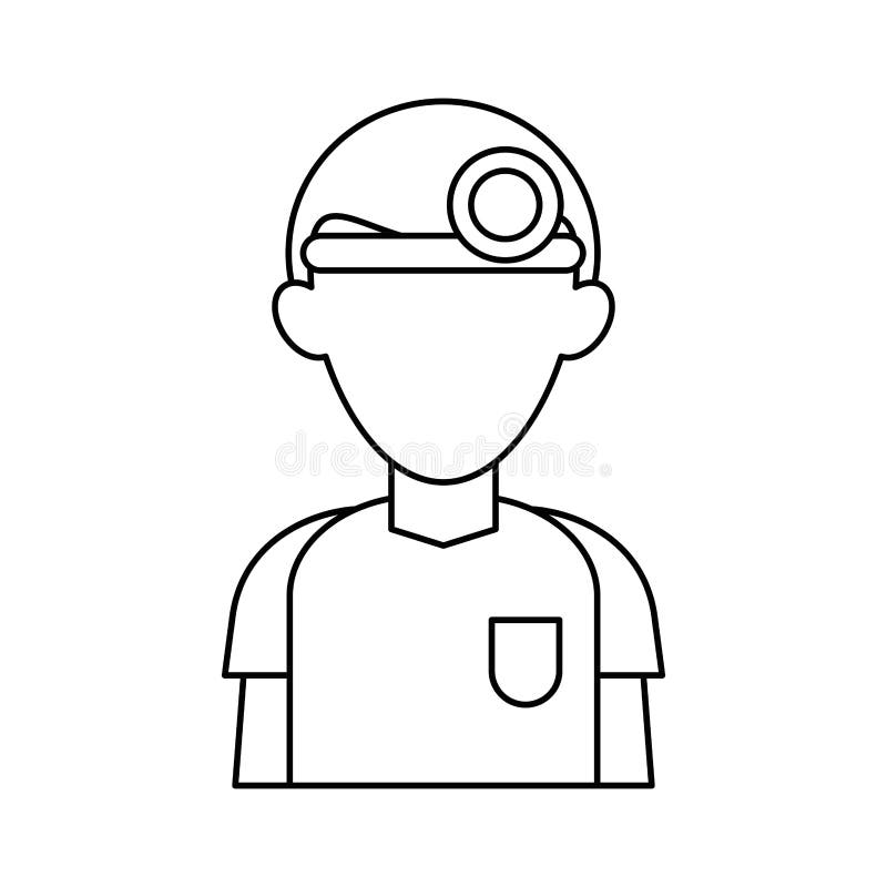 Doctor with Head Mirror Uniform Surgeon Outline Stock Vector ...