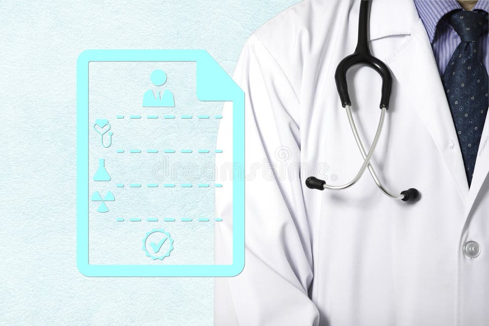 A Doctor and a Health Check-up Report Stock Image - Image of profession ...