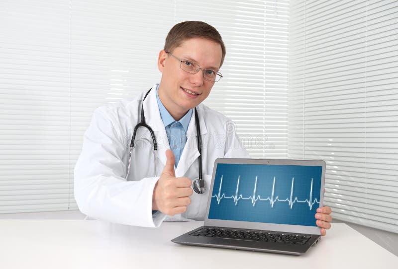 Doctor with Hearts Beat Diagram Stock Photo - Image of specialist ...
