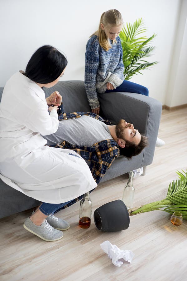 Doctor Helping an Alcoholic Stock Photo - Image of home, addiction ...