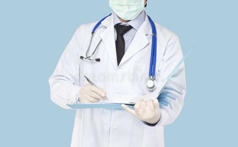 Doctor Holder Pen Examines Patient Profile Stock Image - Image of blood ...