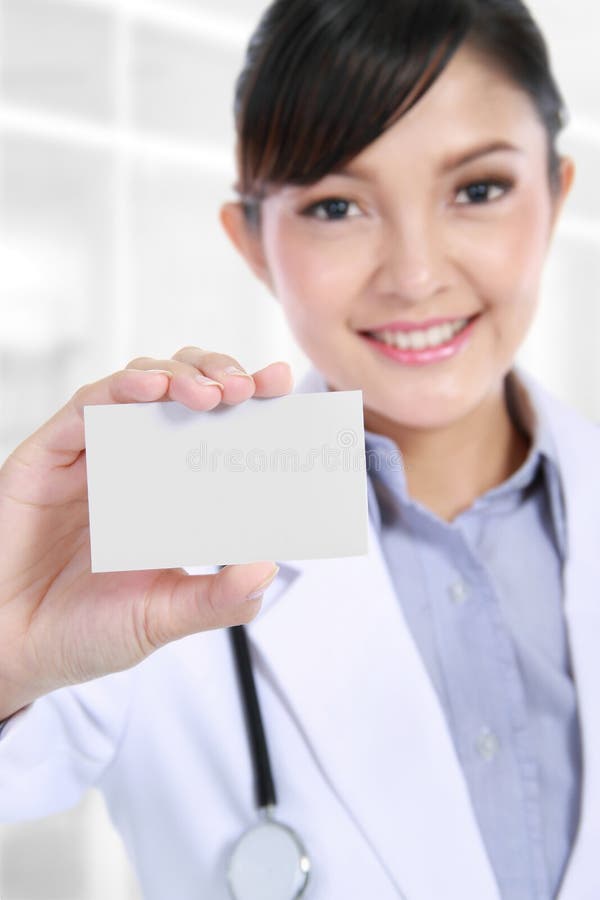 Doctor Holding Blank Business Card Stock Photo - Image of modern, empty ...