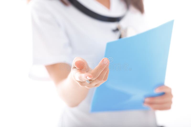 A Doctor Holding Blue Folder Stock Photo - Image of idea, folder: 76959692