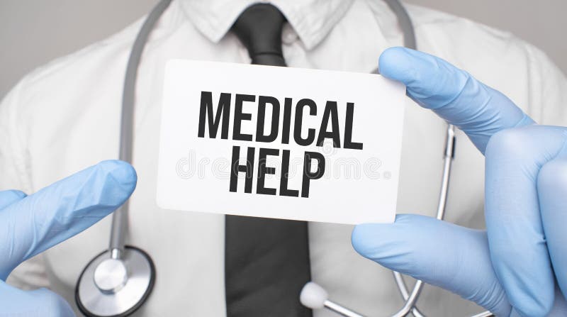 Doctor Holding a Card with MEDICAL HELP, Medical Concept Stock Image ...