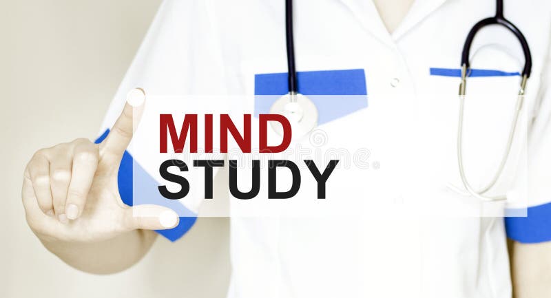 Doctor Holding a Card with Text MIND STUDY, Medical Concept Stock Image ...