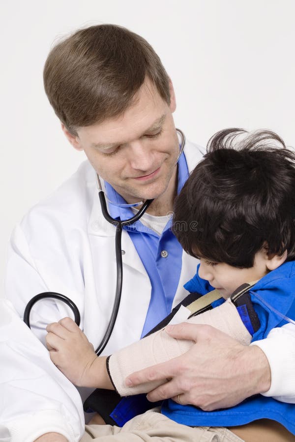 Doctor Playing with Disabled Little Boy Stock Photo - Image of exam ...