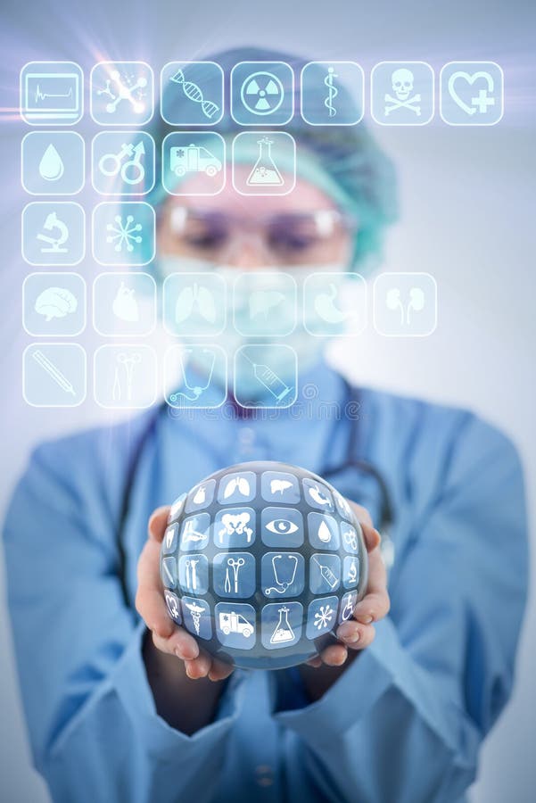 The Doctor Holding Earth in Global Medicine Concept Stock Image - Image ...