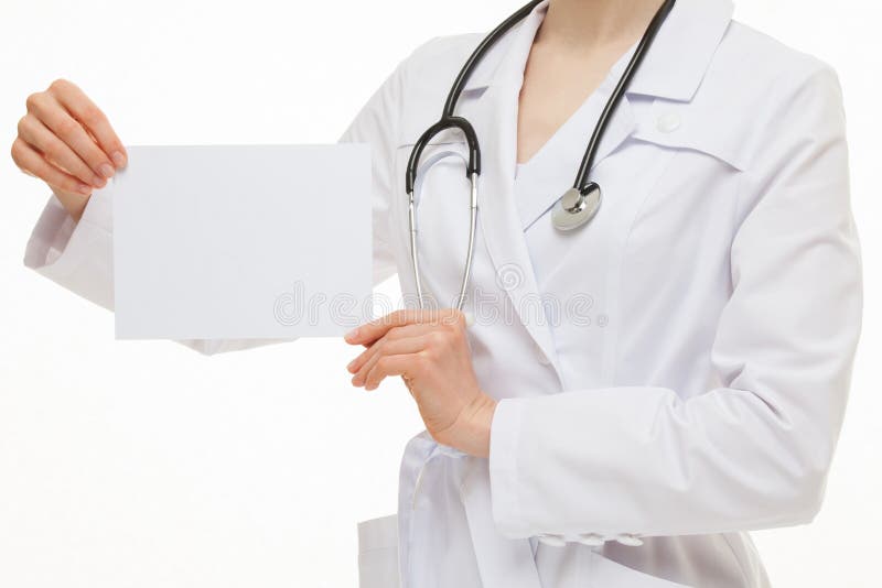 Doctor Holding an Empty Sheet of Paper Stock Image - Image of health ...