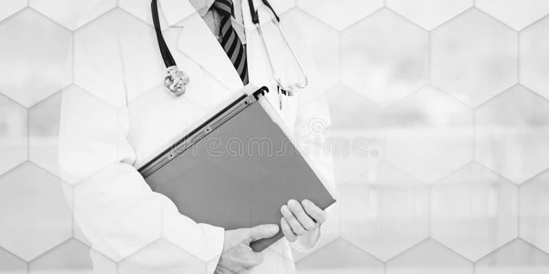 Doctor Holding a Folder, Geometric Pattern Stock Illustration ...