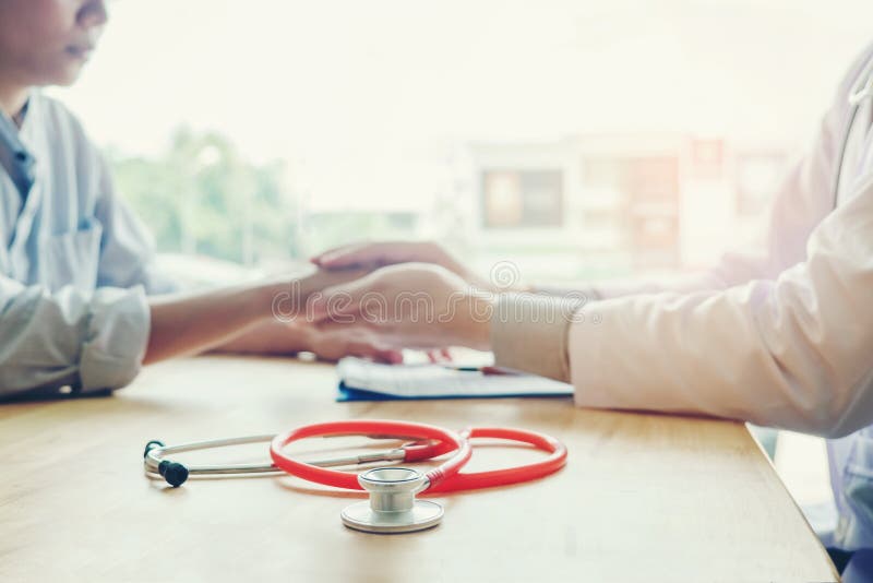 Doctor Holding Hands for and Care Patient Stock Image - Image of ...
