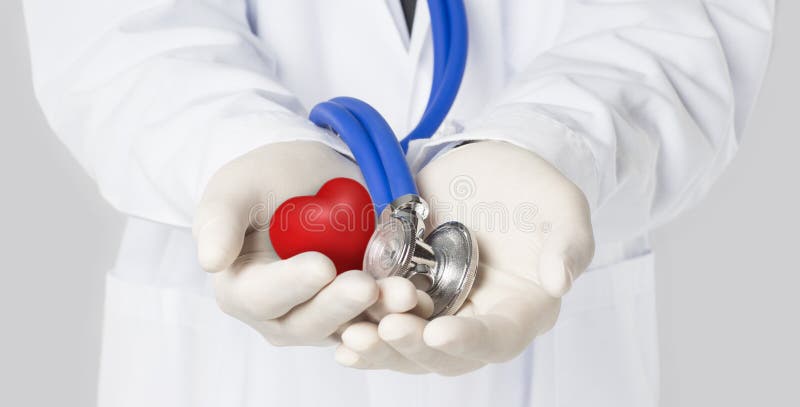 Doctor Holding Heart with Love Stock Photo - Image of surgery, examine ...