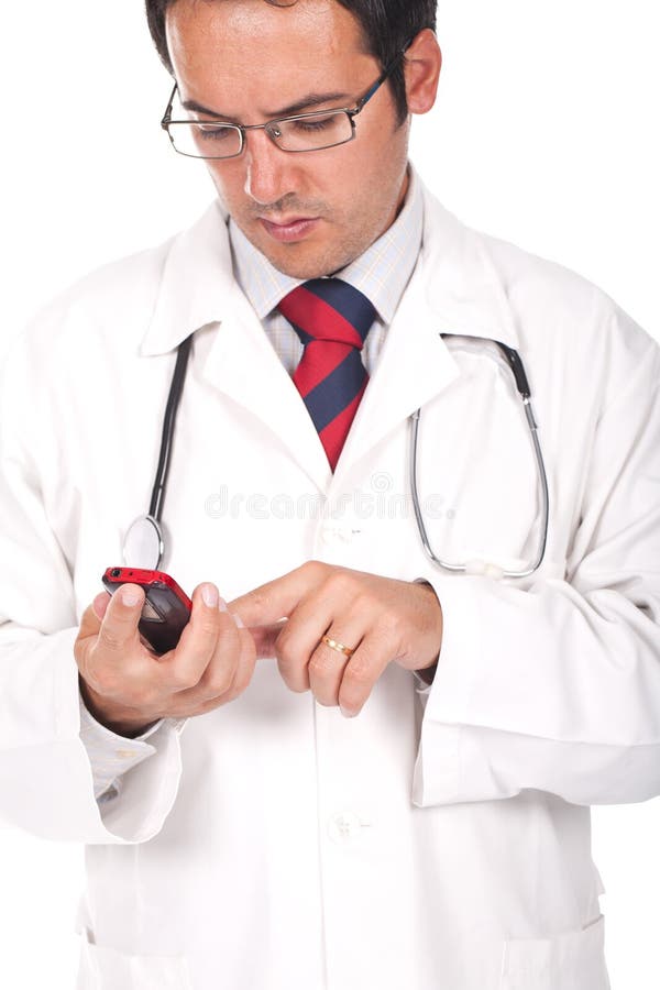 Doctor Holding His Cellphone Stock Photo - Image of healthcare ...