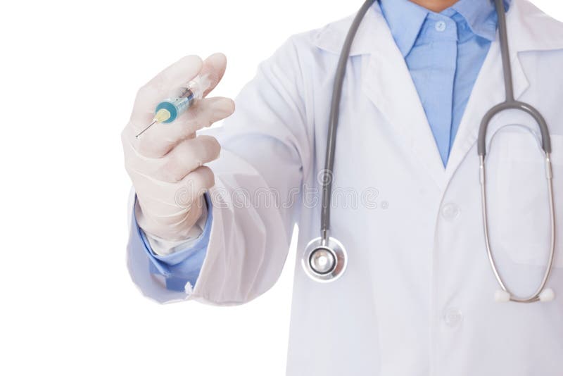 Doctor Holding Medical Injection Syringe Stock Photo - Image of ...