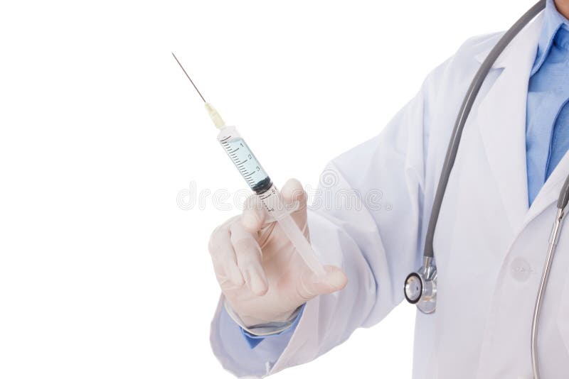 Doctor Holding Medical Injection Syringe Stock Image - Image of ...