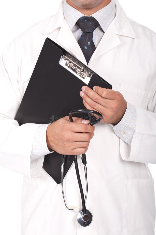 Doctor Holding Note Books and Stetoscope Stock Photo - Image of book ...