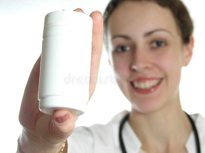 Doctor holding product stock image. Image of business, medical - 295147