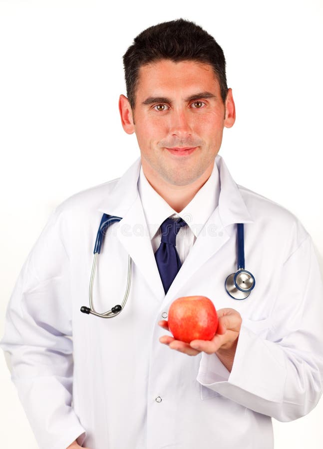Doctor holding a red apple stock image. Image of healthy - 11152029