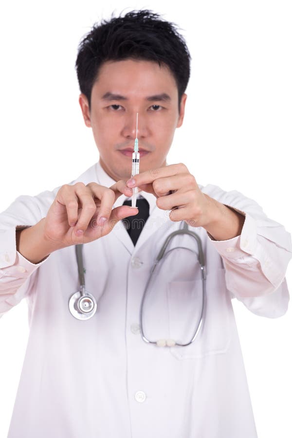 Doctor holding syringe stock image. Image of medicine - 61755501