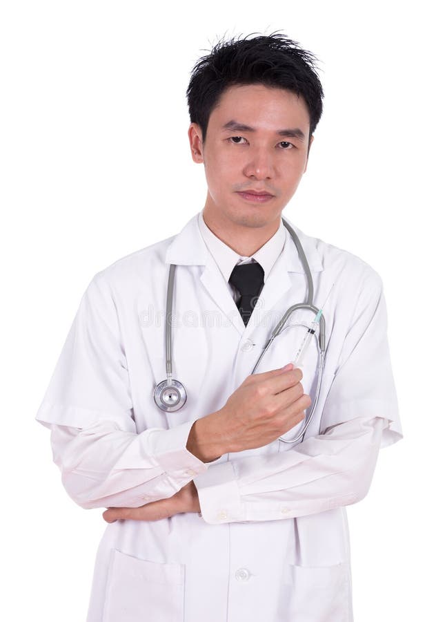 Doctor holding syringe stock image. Image of background - 62031293