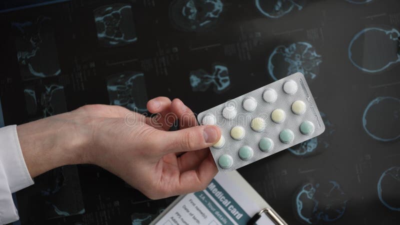 Tablets, Pills and Vitamins in the Hands Stock Photo - Image of pain ...
