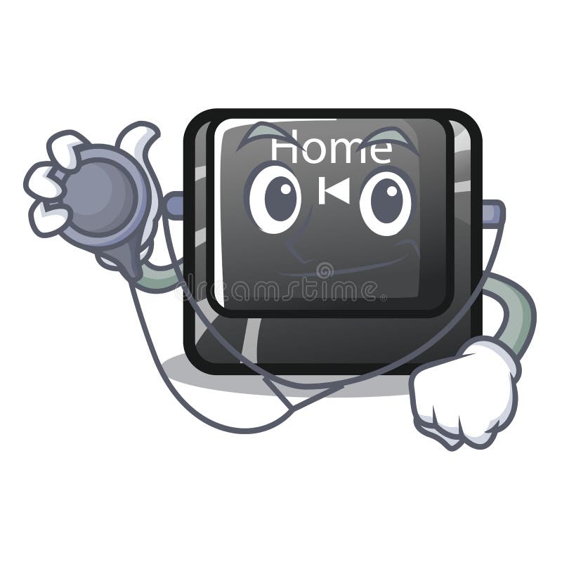 Doctor Home Button Located on Character Keyboard Stock Vector ...