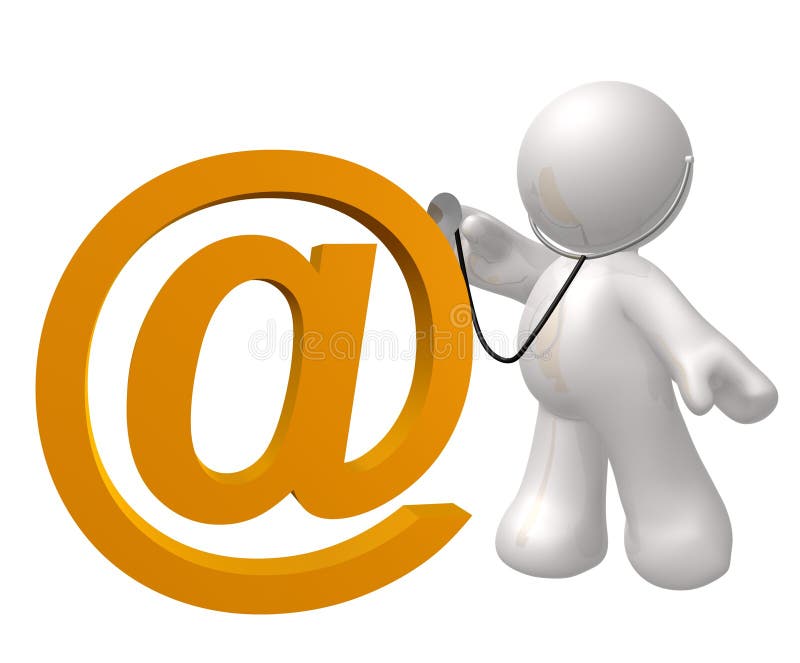 Doctor Icon Figure Checking Email Stock Illustration - Illustration of ...