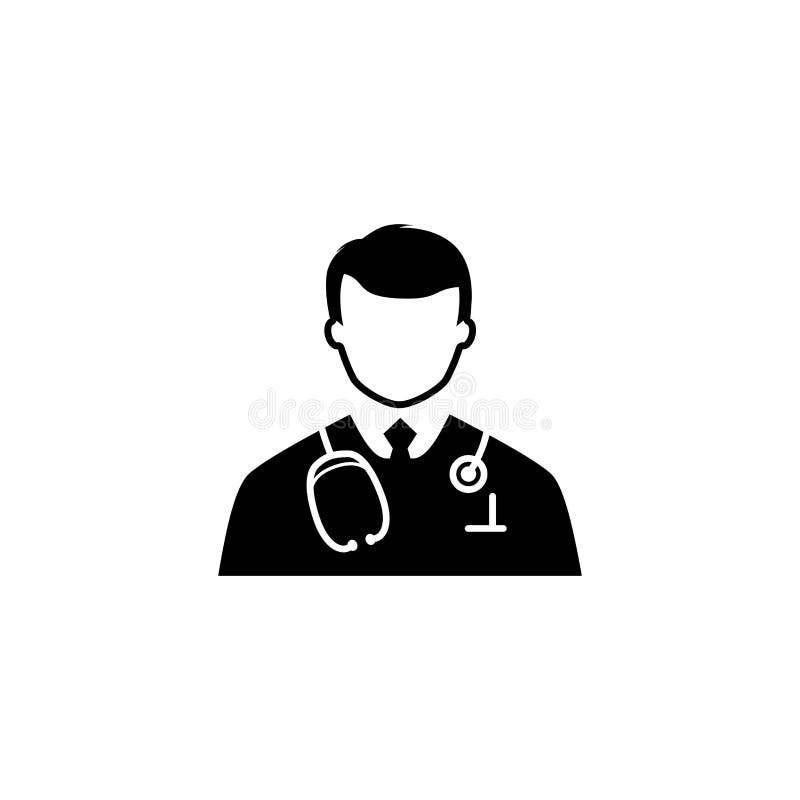 Doctor Icon. Flat Design stock illustration. Illustration of support ...
